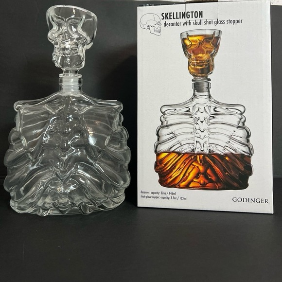 Godinger | Dining | Godinger Bourbon Whiskey Skellington Decanter With ...